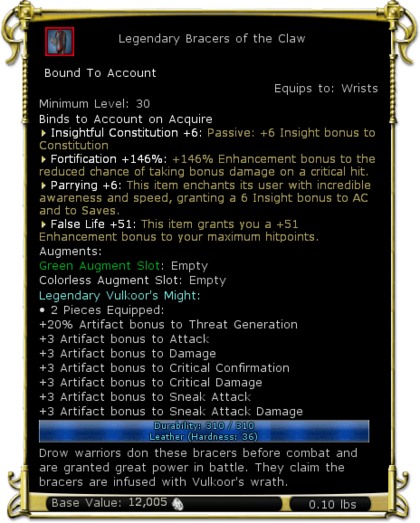 Item:Legendary Bracers of the Claw - DDO wiki