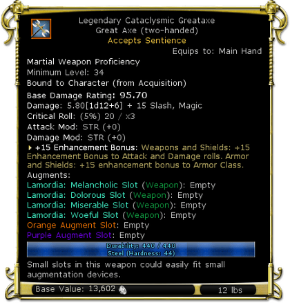 Item:Legendary Cataclysmic Greataxe - DDO wiki