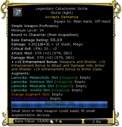 Item:Legendary Cataclysmic Sickle - DDO wiki