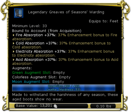 Item:Legendary Greaves of Seasons' Warding - DDO wiki