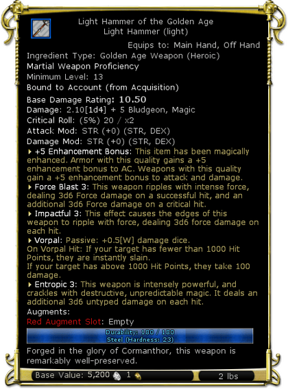 Item:Light Hammer of the Golden Age - DDO wiki
