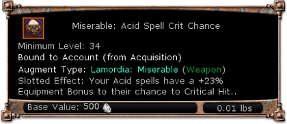 Item:Miserable: Acid Spell Crit Chance - DDO wiki