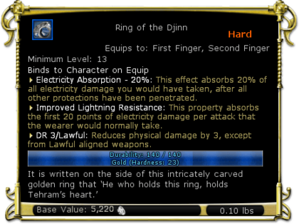 Item:Ring of the Djinn (level 13) - DDO wiki