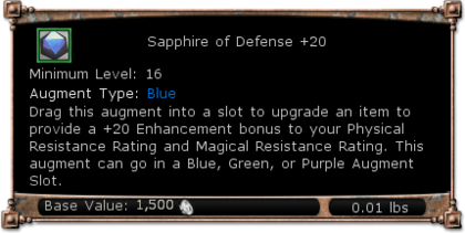 Item:Sapphire of Defense +20 - DDO wiki