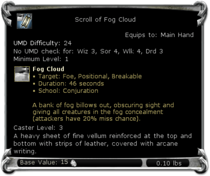 Item:Scroll of Fog Cloud - DDO wiki