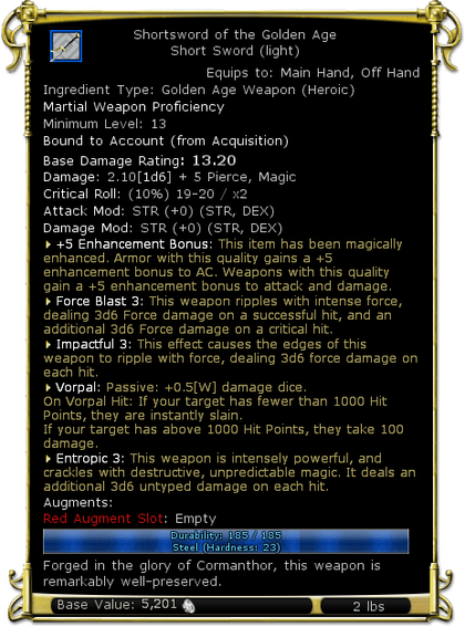 Item:Shortsword of the Golden Age - DDO wiki