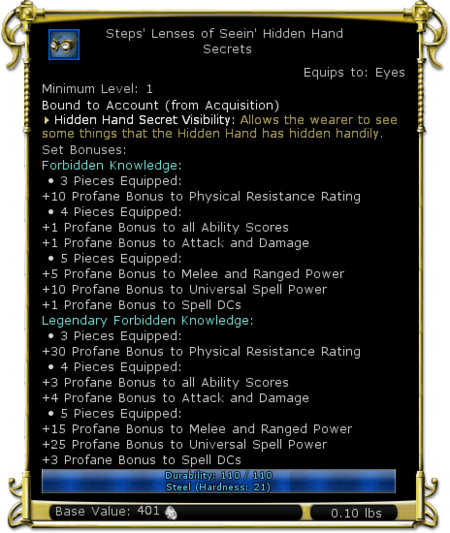 Category:Legendary Forbidden Knowledge set items - DDO wiki