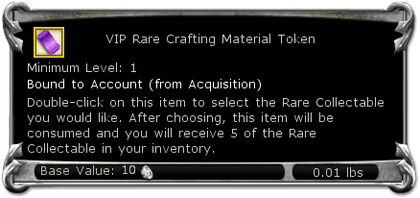 Item:VIP Rare Crafting Material Token - DDO wiki